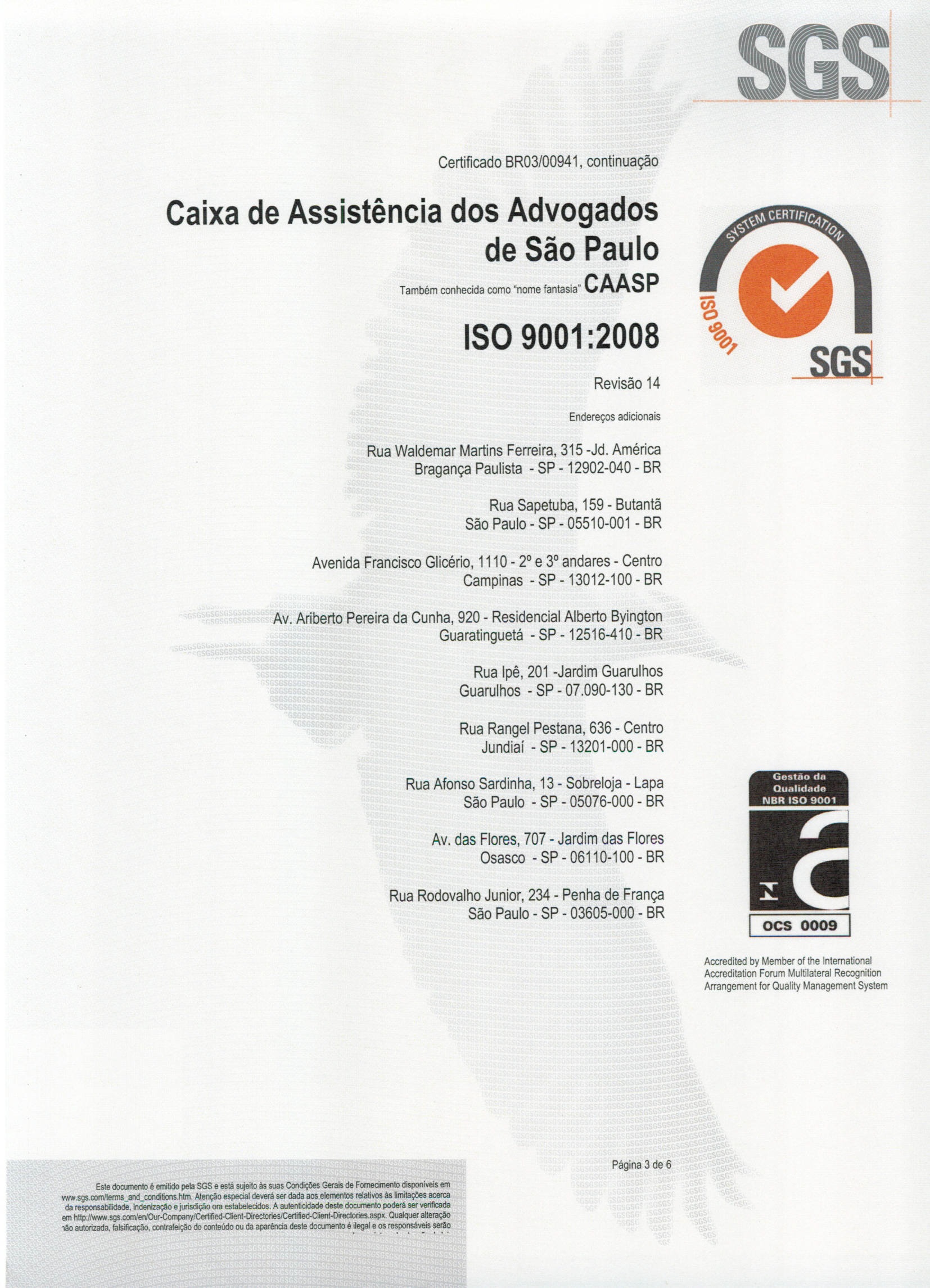 Certificação ISO9001:2008